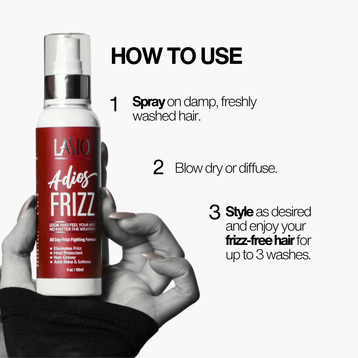 Adios Frizz | Heat Protectant Styling Spray – Lasio Professional Hair Care